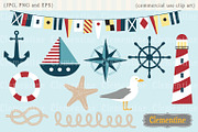 Nautical Clip Art and Vectors, an Illustration by Lovely Clementine