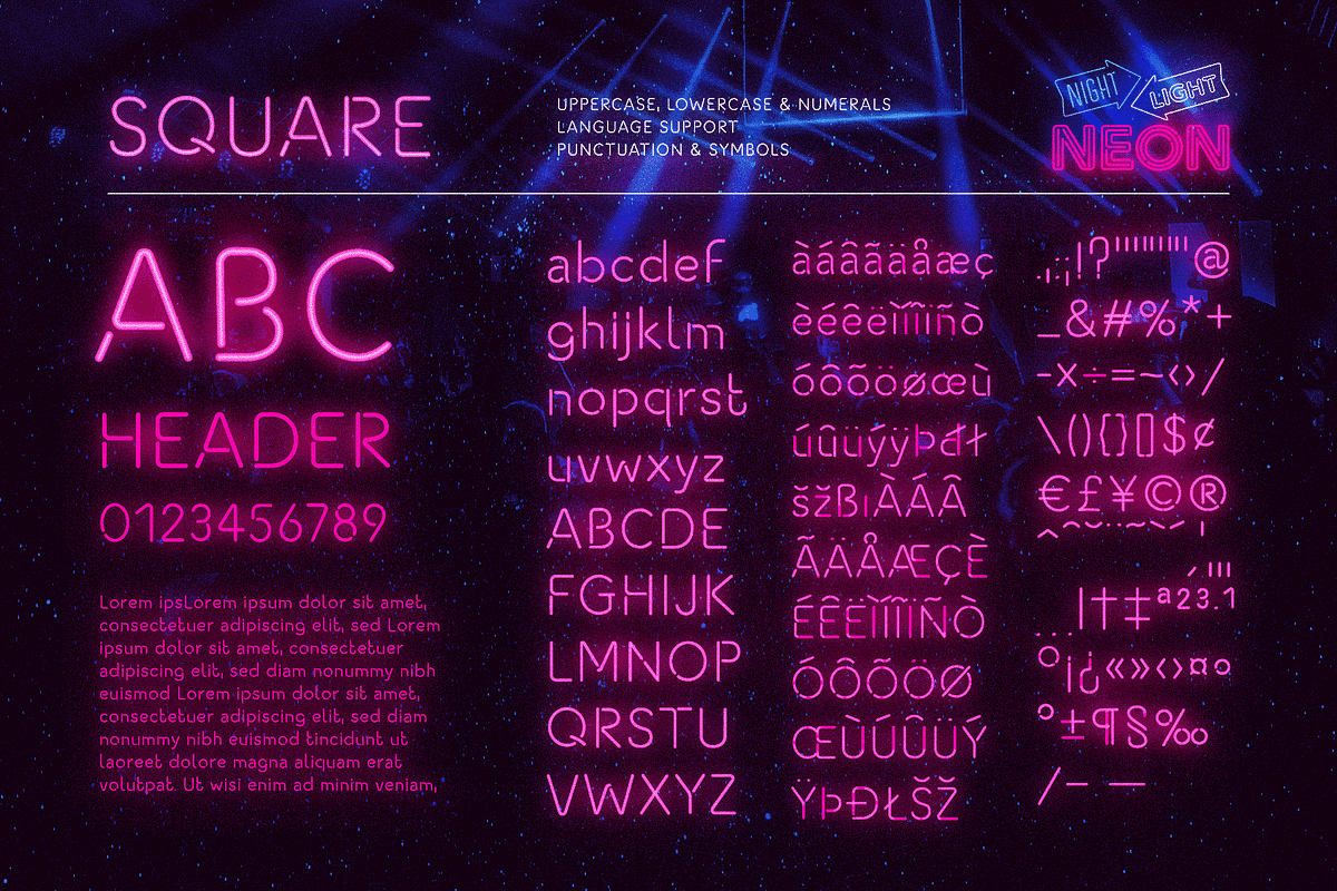 Retro Neon Font Collection, a Sans Serif Font by Wingsart Studio