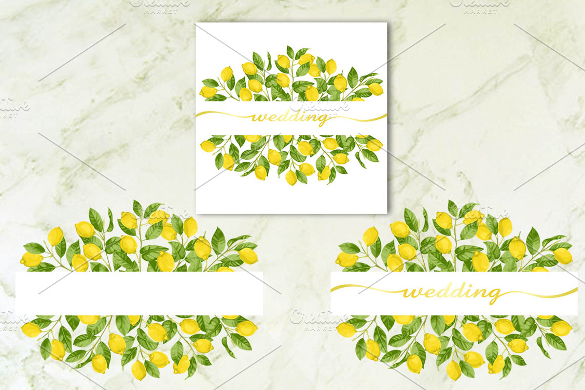 Wedding Invitation Card with Lemon, a Print Template by Elena Lux
