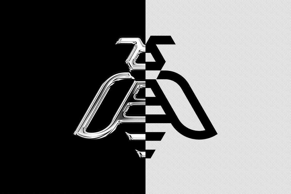 Silver Chrome Logo Mockup
