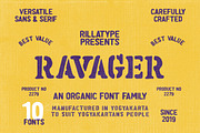 Ravager - Organic Typeface Family, a Sans Serif Font by Rillatype
