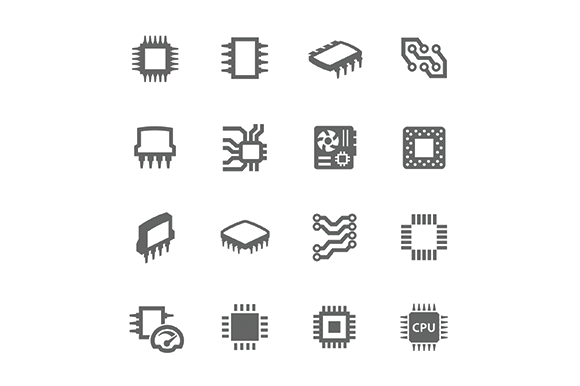 Chips and Microscheme Icons, an Outline Icon by Davooda