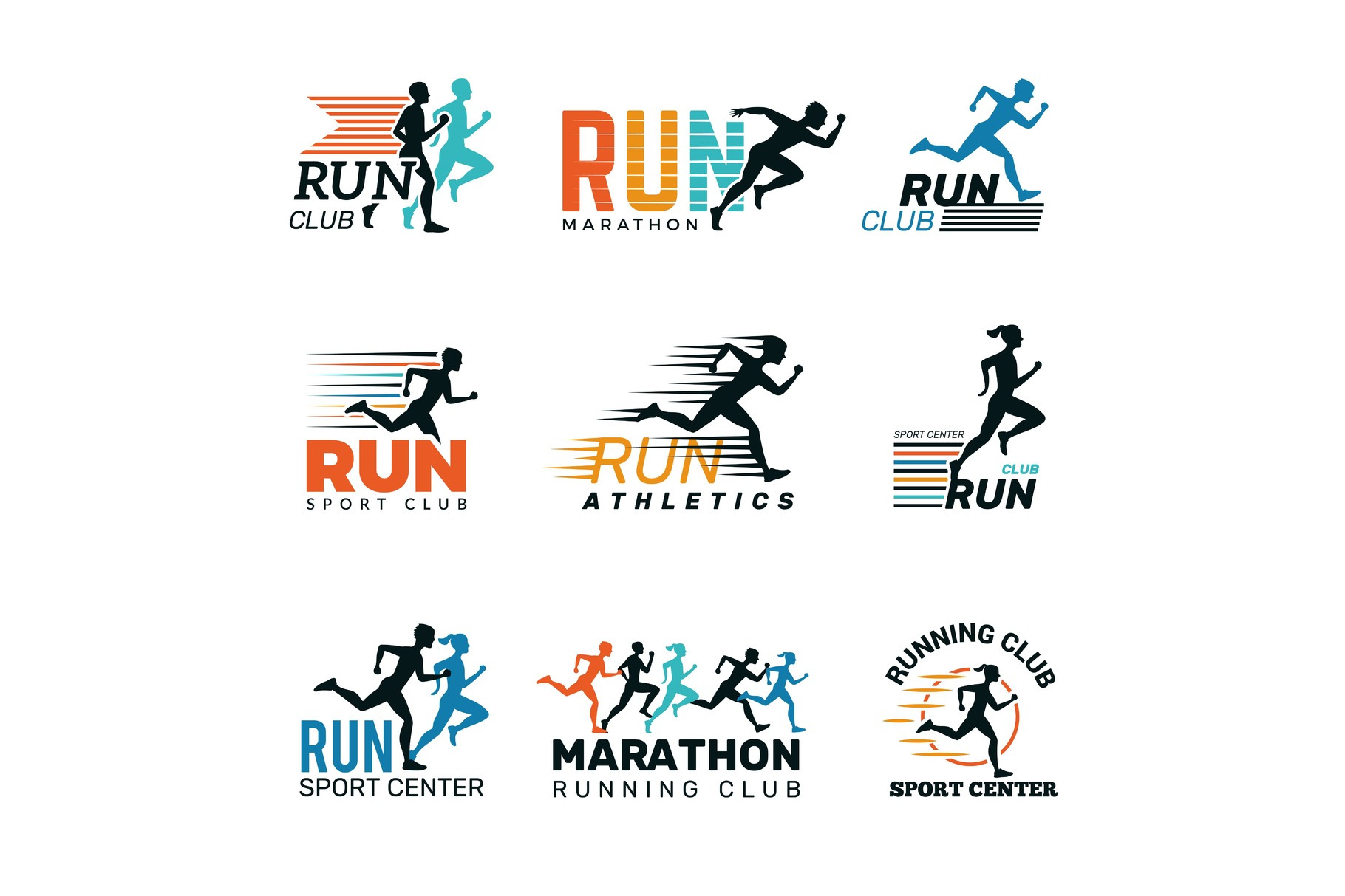Running logo. Marathon club badges, a Graphic by Onyx