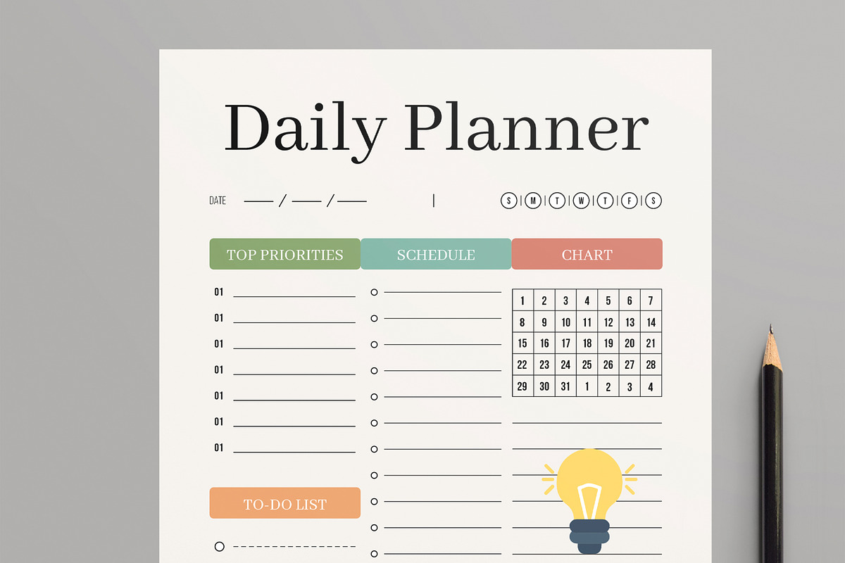 Daily Productivity Organizer Planner | Creative Market