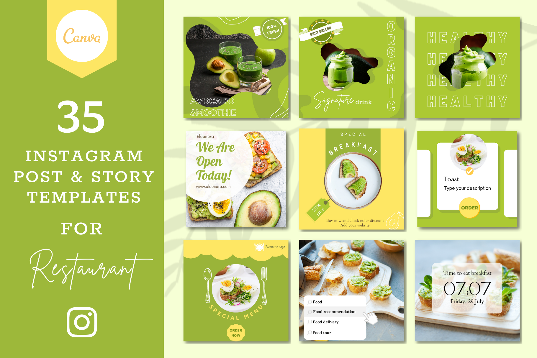 Instagram Templates for Restaurant, a Social Media Template by Eleonora