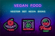 Vegan Food Neon Sign, a Food Illustration by Soifer Design