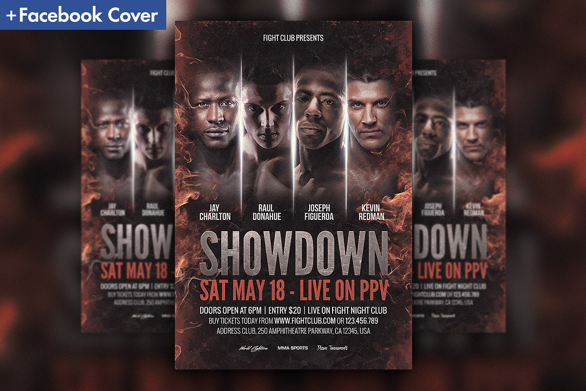 Showdown Fight Night Flyer Template, a Flyer Template by Hyperpix ...