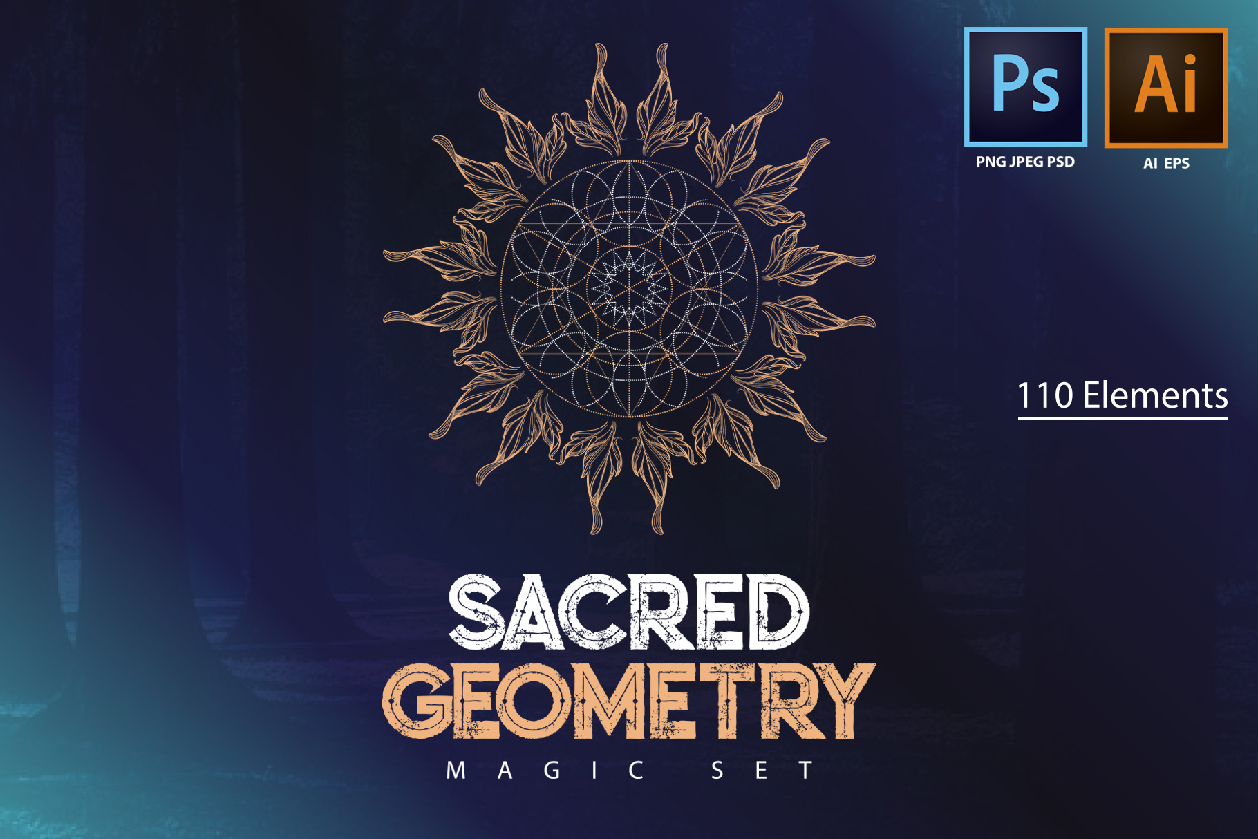 Sacred geometry set, an Illustration by It's Time to Designs