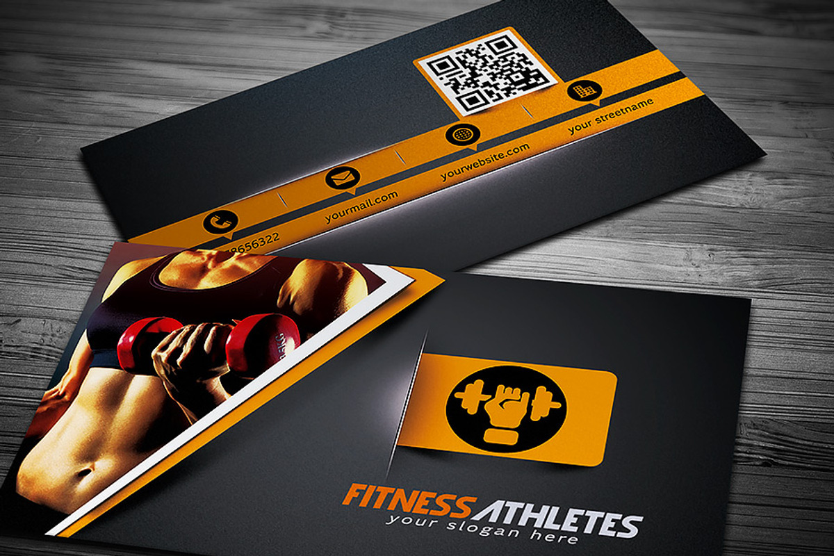 Gym Fitness Business Card Template, a Business Card Template by ...