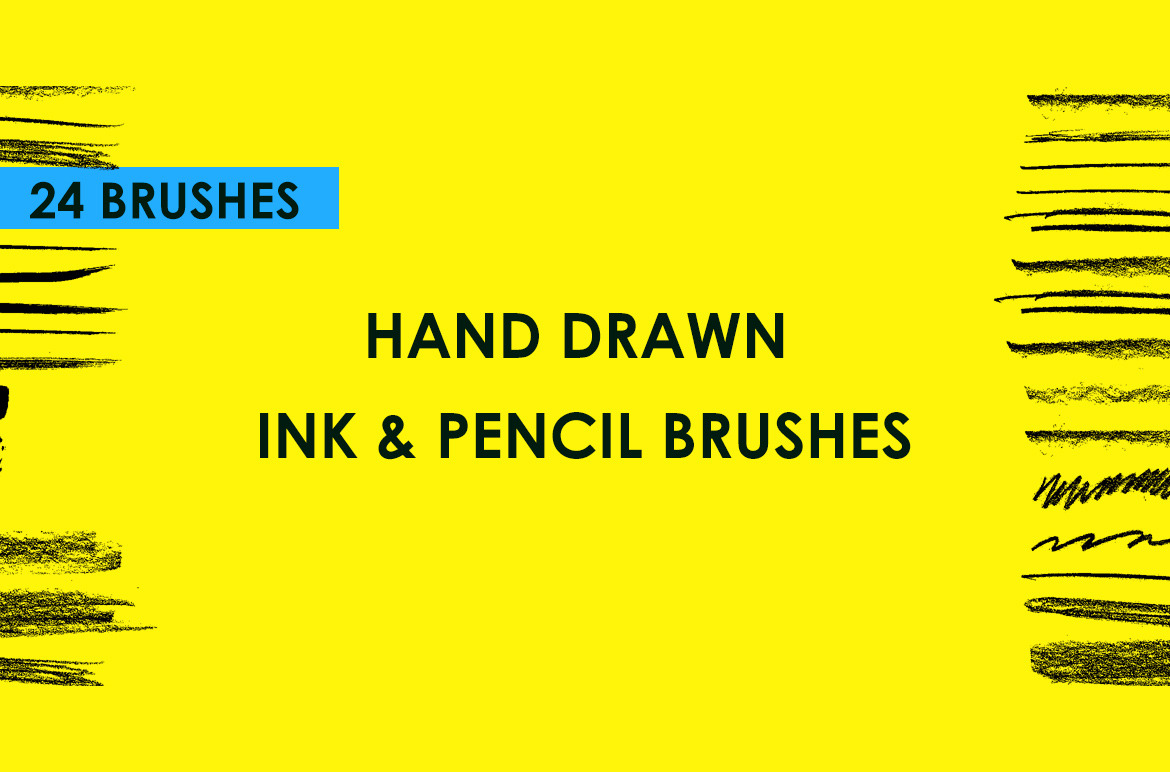 Hand Drawn Ink & Pencil Brushes, a Brush Add-On by MyFreshPixel