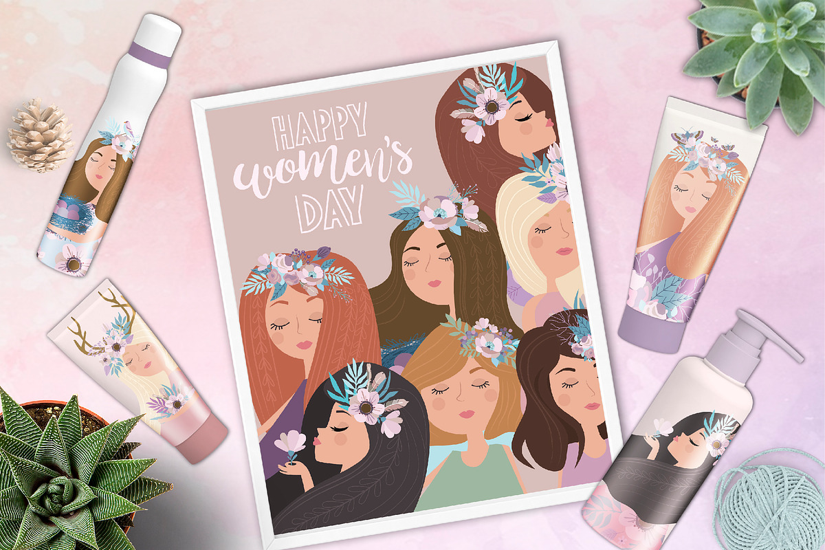 Spring fairies clipart and card, a Decorative Illustration by Mio Buono