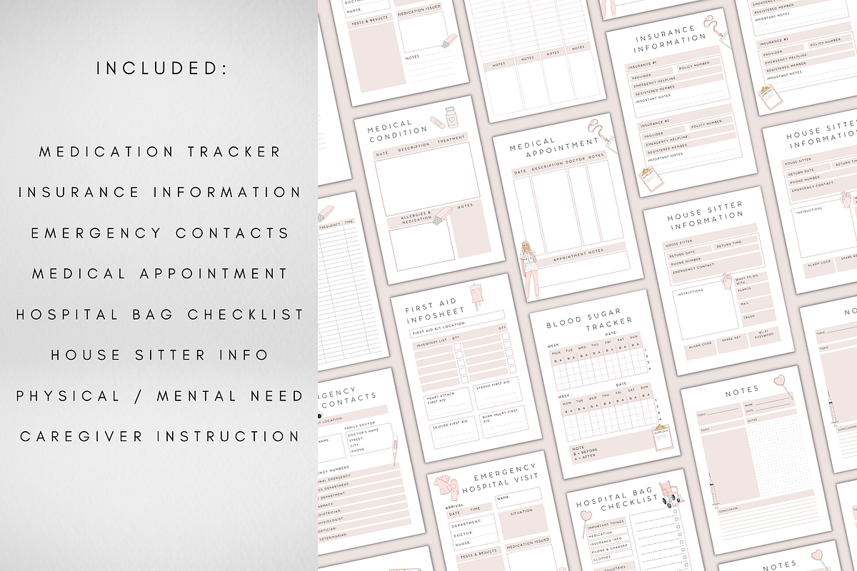 Canva Medical Planner Templates, a Stationery Template by BRANDcontent