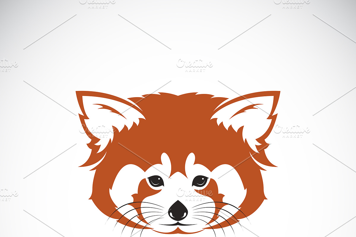 Vector of red panda head design., an Outline Icon by yod67