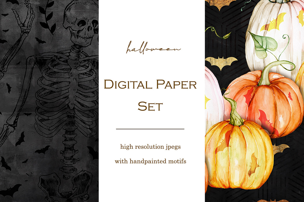 12 Halloween digital papers, a Pattern Graphic by PixelJungle