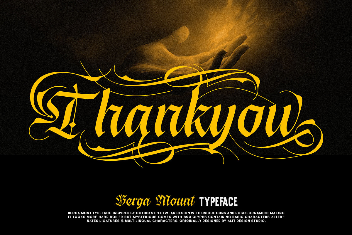 Berga Mont Typeface, a Blackletter Font by alit design