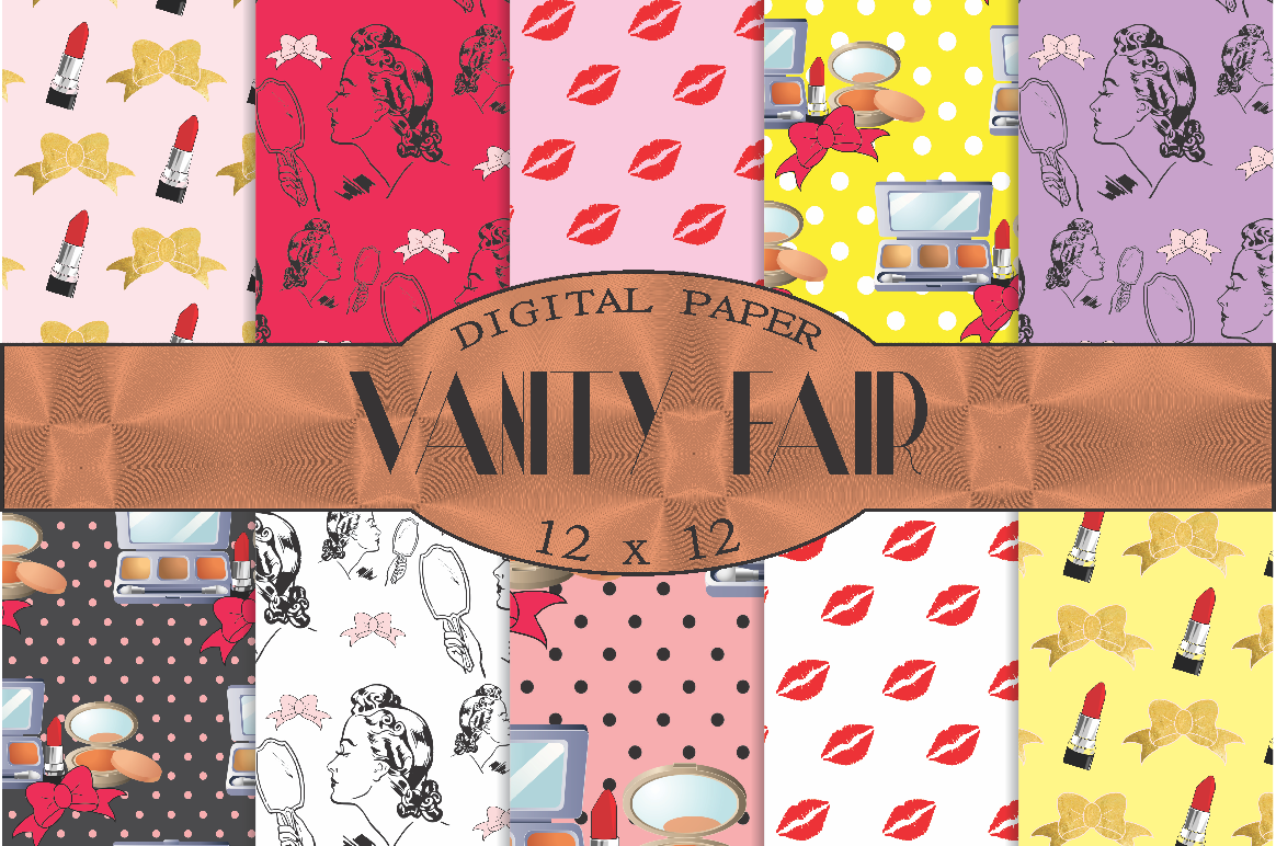 Makeup, cosmetic designed paper, a Pattern Graphic by Kiwi Fruit Punch