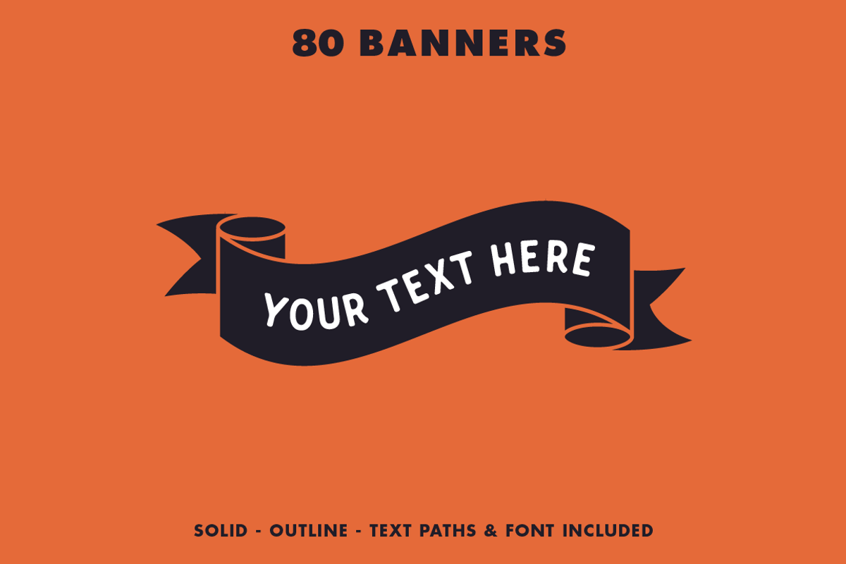 80 banners with text paths & font!, an Object Graphic by Great Scott ...