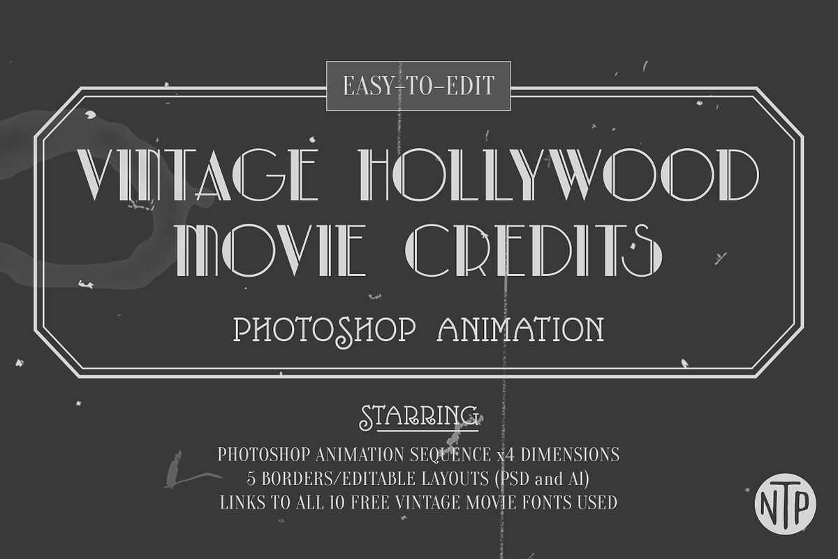 Vintage Hollywood Movie Credits, a Layer Style Add-On by Neil Tony Porter