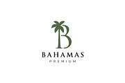 palm tree b letter mark logo vector, a Branding & Logo Template by vastard