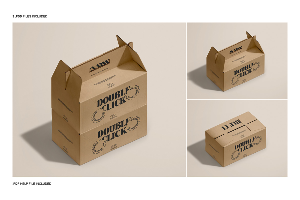 Paper Box Mockup Set (3 PSD)