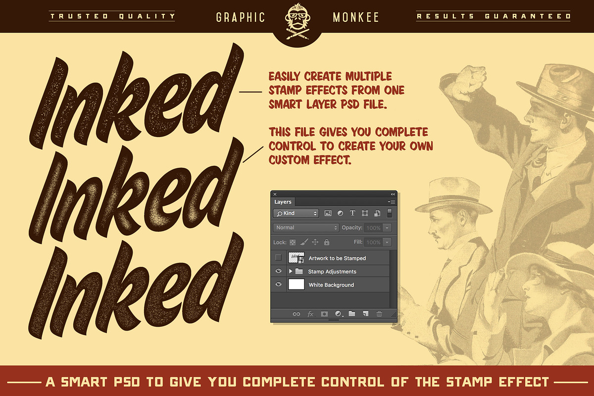 Hand Forged Stamp Effects, a Layer Style Add-On by Nathan Brown