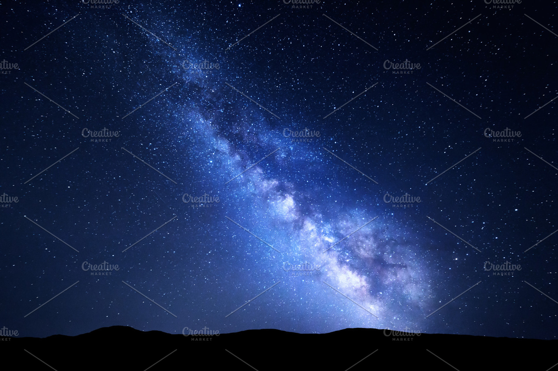 Blue Milky Way, a Nature Photo by den-belitsky | Creative Market