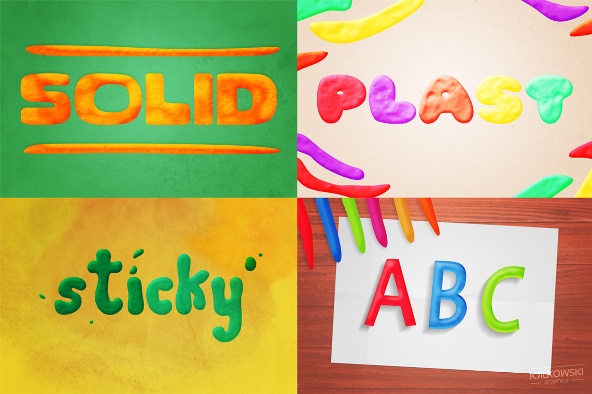 Modelling Clay Text Effects Mockup, a Mockup by Krukowski Graphics