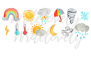 Weather watercolor clipart, an Illustration by Writelovely