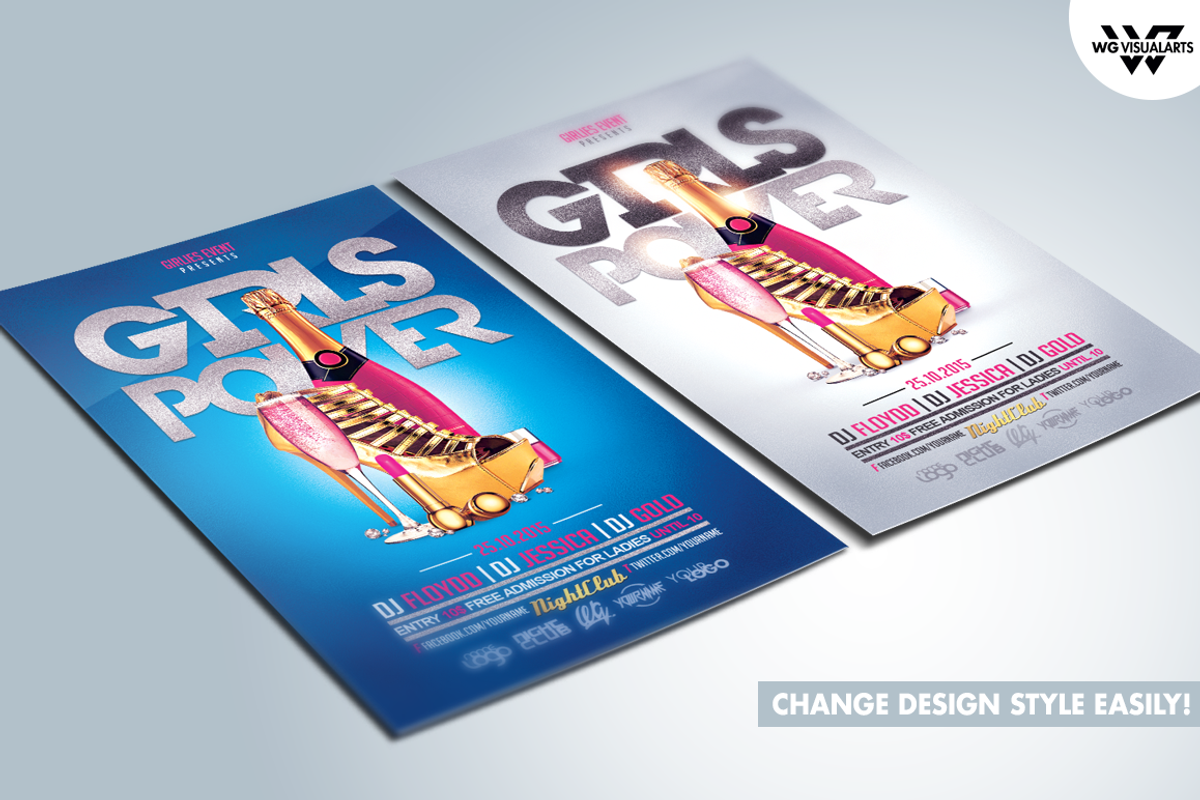 Girl Woman Flyer Template, a Flyer Template by WG DESIGN