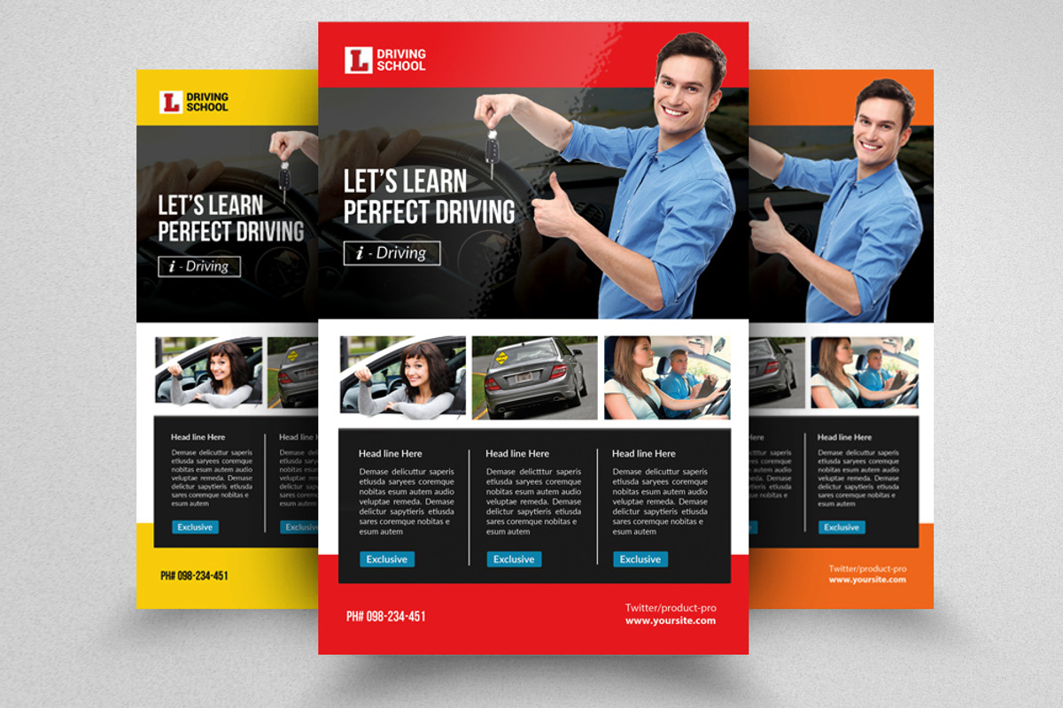 Driving School Flyer Template, a Flyer Template by Design Up
