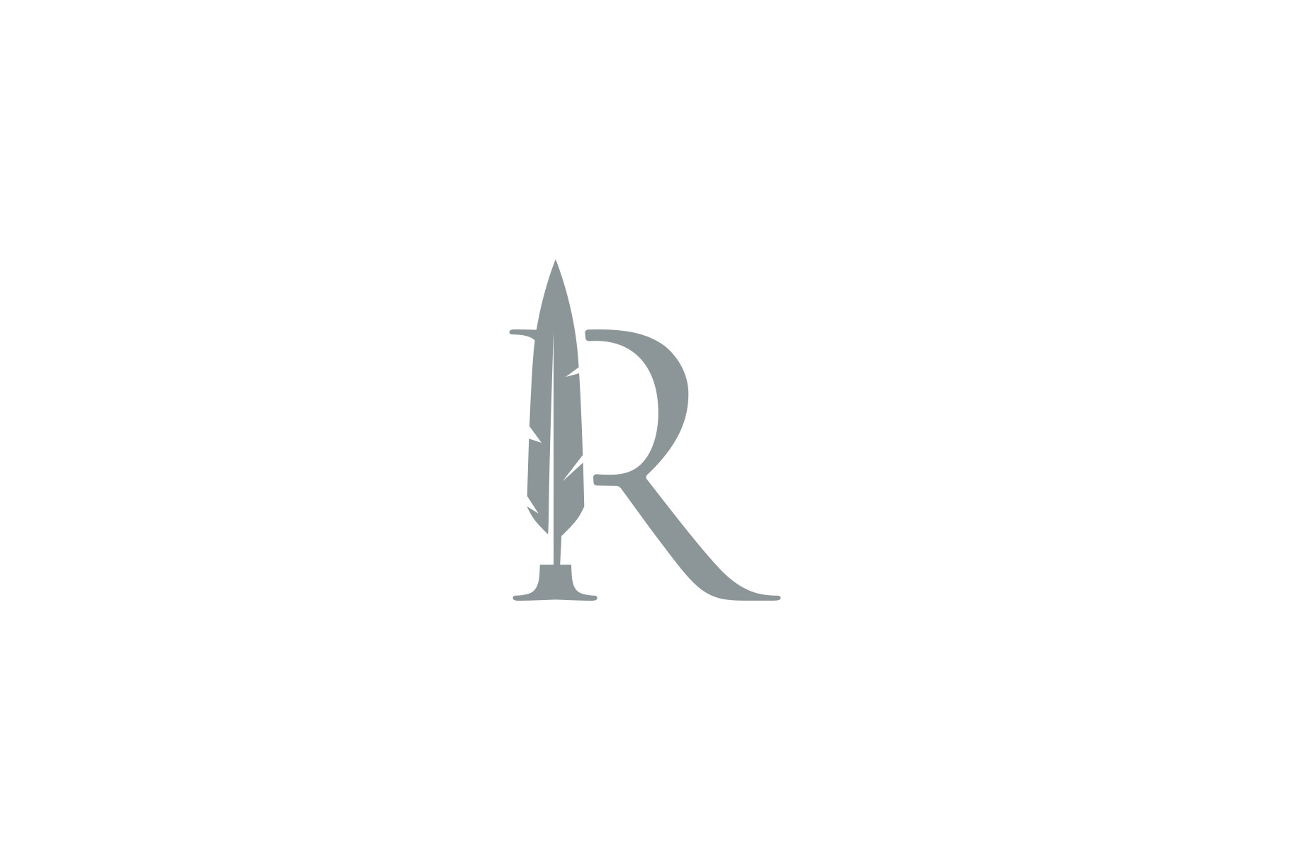 r letter mark feather pen signature, a Branding & Logo Template by ...