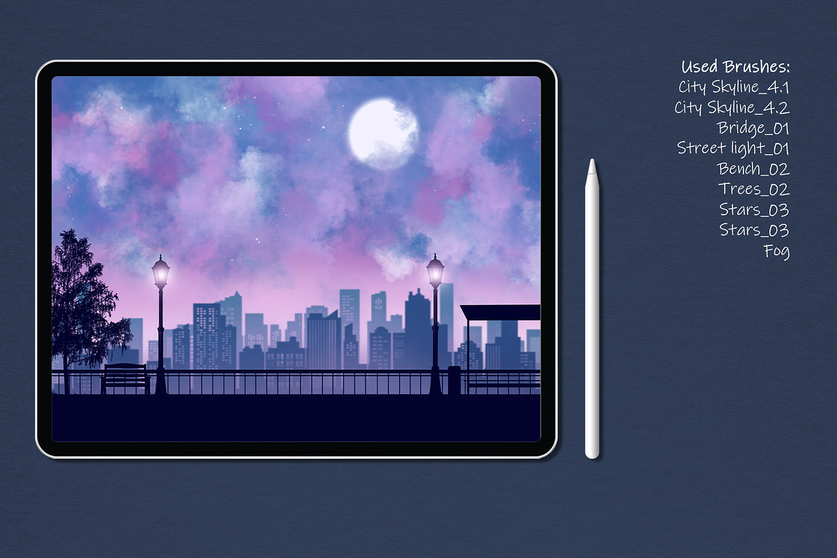 Procreate Cityscape Stamp Brushes, a Brush Add-On by MISTstudioDesign