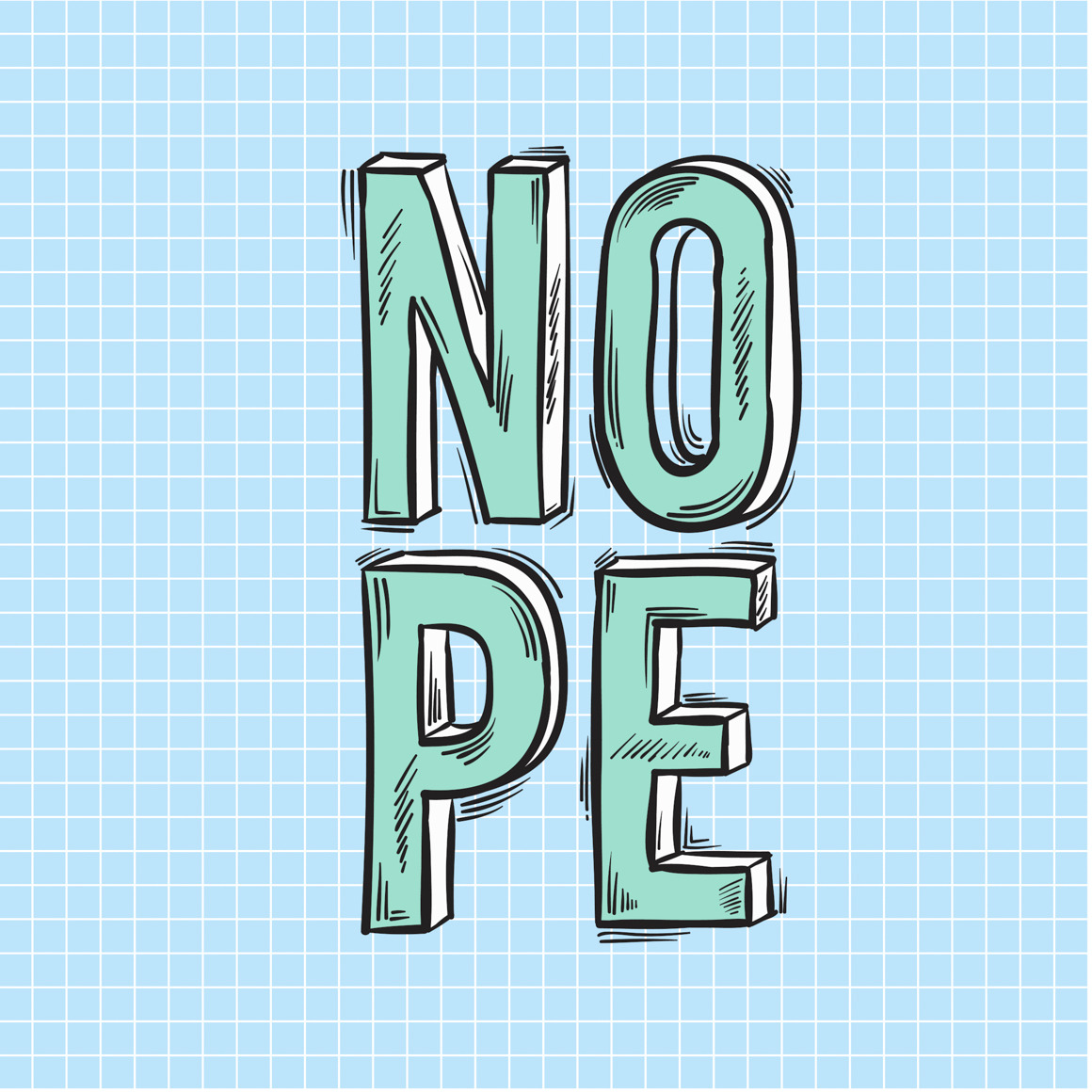 Nope word isolated on background, an Illustration by rawpixel