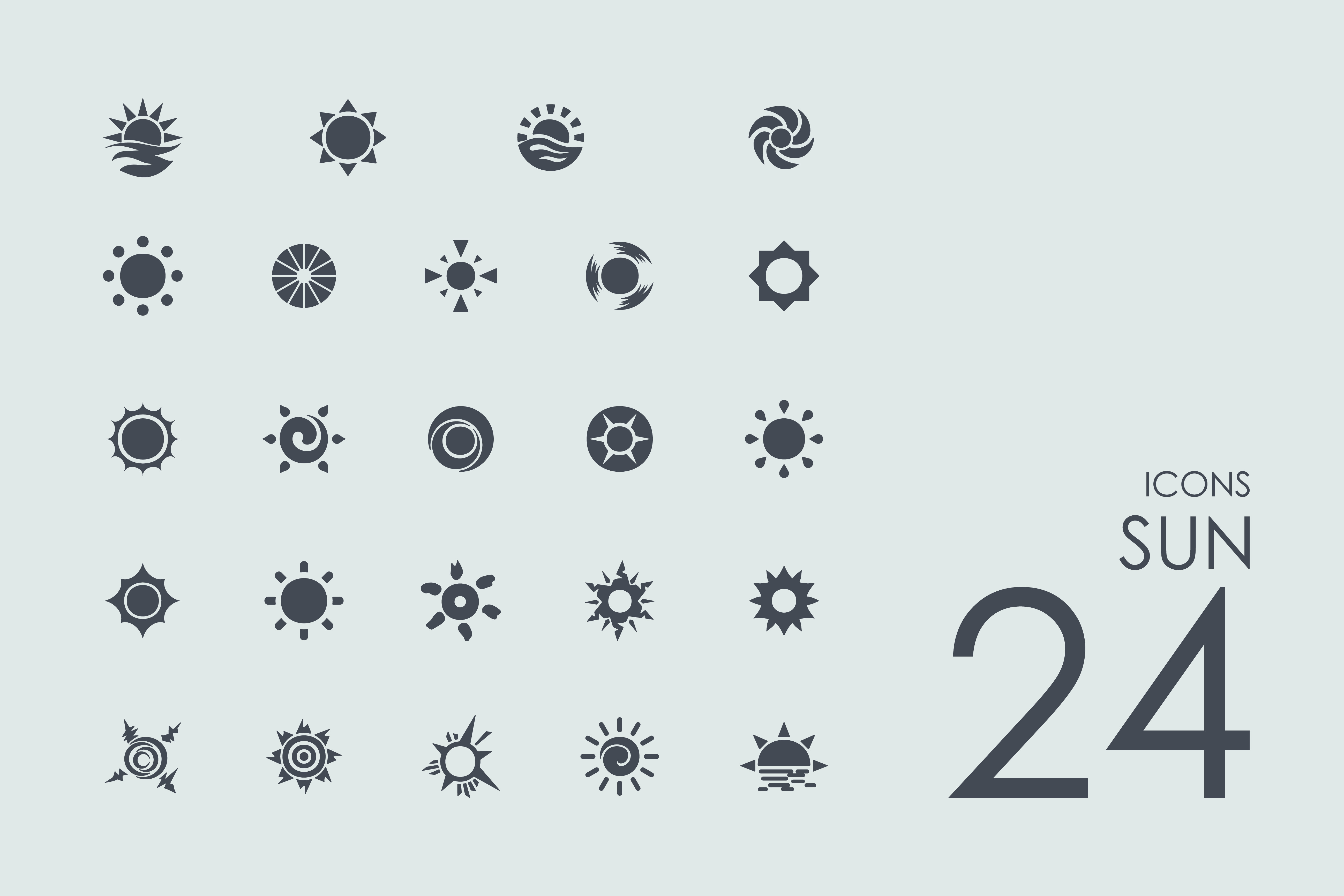 24 Sun icons | Icons ~ Creative Market
