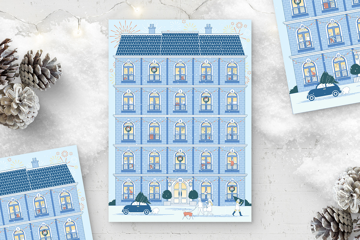 Christmas Advent Calendar Design, a Poster Template by BrandPacks