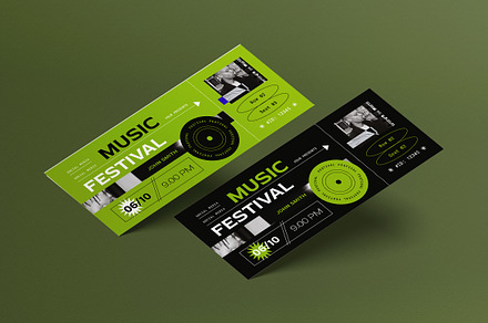 Music Festival Ticket, a Card Template by graphicook