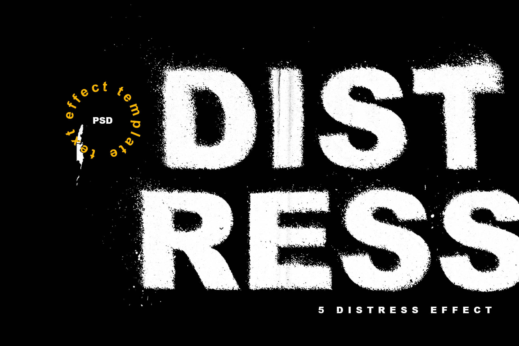 Distress Damage Text Effect Template, a Layer Style Add-On by freeject.net