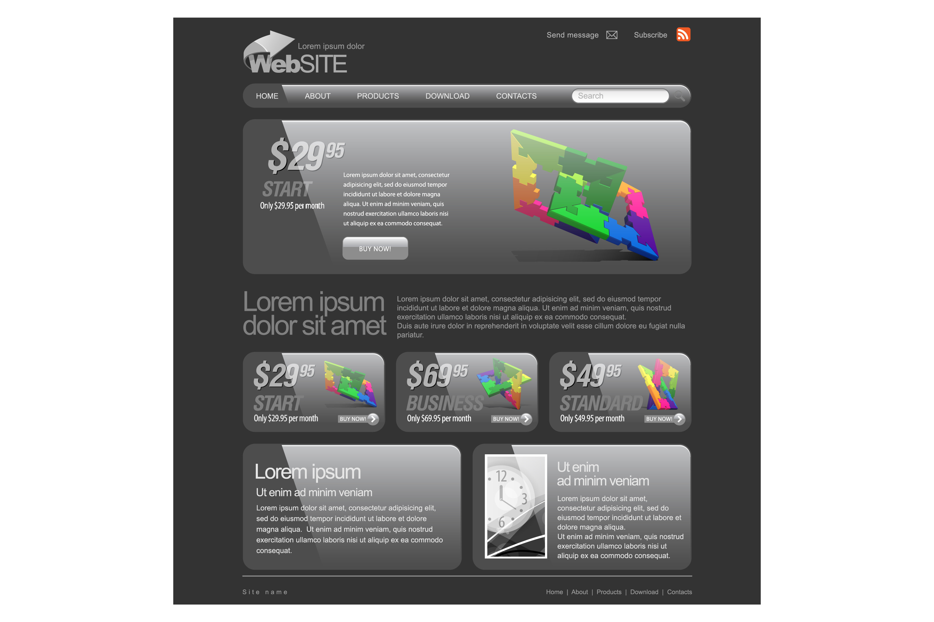 Gray Website, a Templates & Theme by Sunny