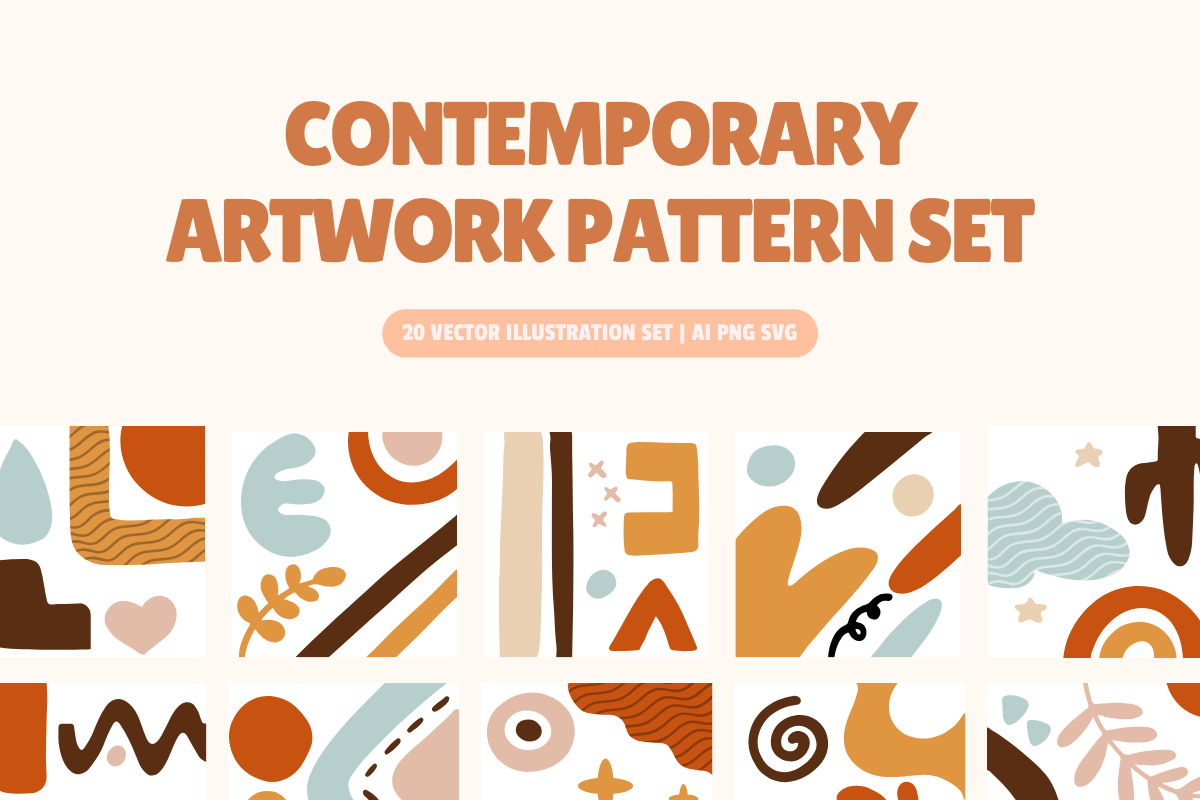 Contemporary Artwork Pattern Set | Creative Market
