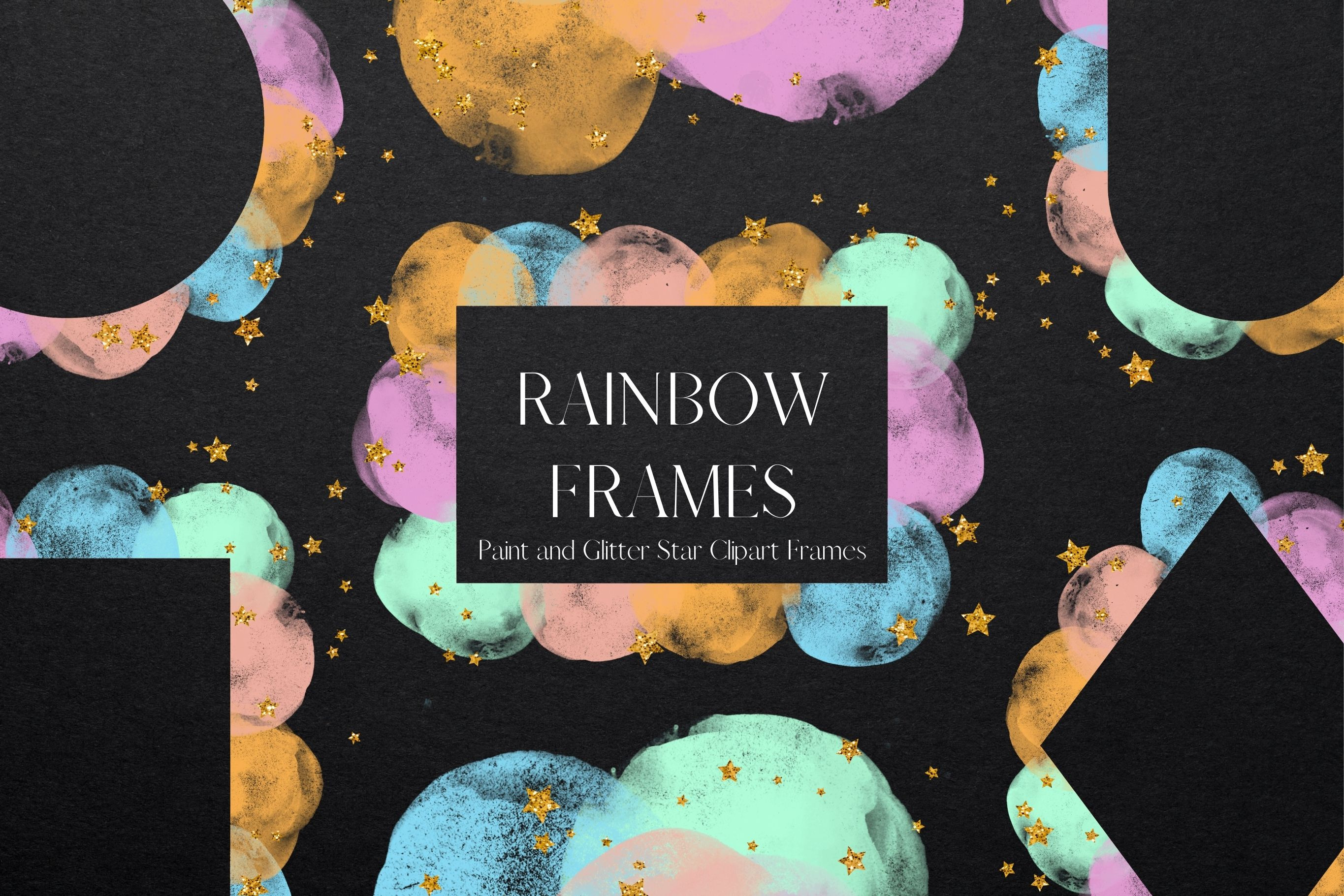 Rainbow Frames Clipart, an Illustration by Pixafied