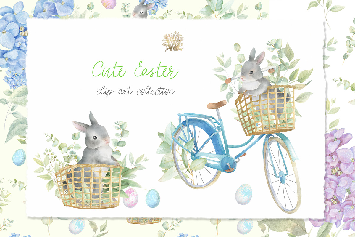 Easter Watercolor Cute clip art, an Animal Illustration by WonderWonder