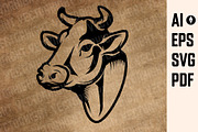 Cow Head, Bull Head, Buffalo Svg,, an Icon by Vectorhight | Creative Market