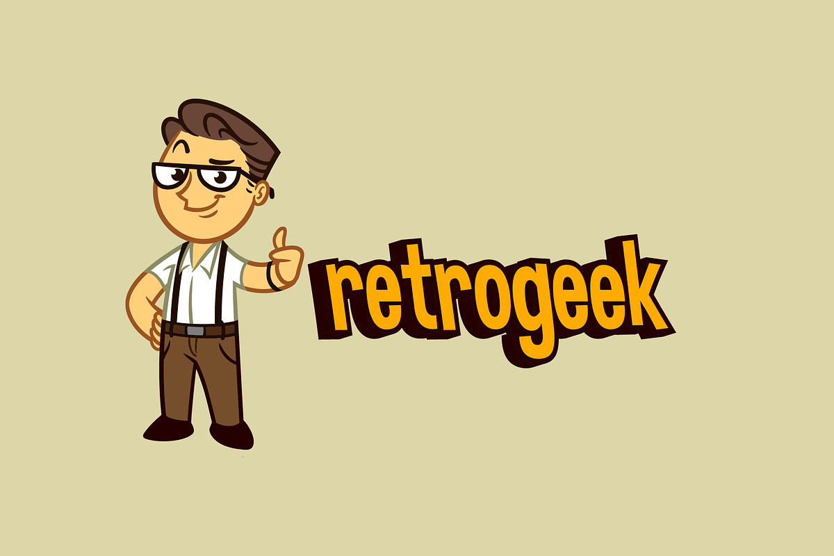 Retro Geek Mascot Design, a Branding & Logo Template by Suhandi