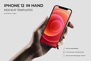 iPhone 12 in Hand Mockup | Creative Market