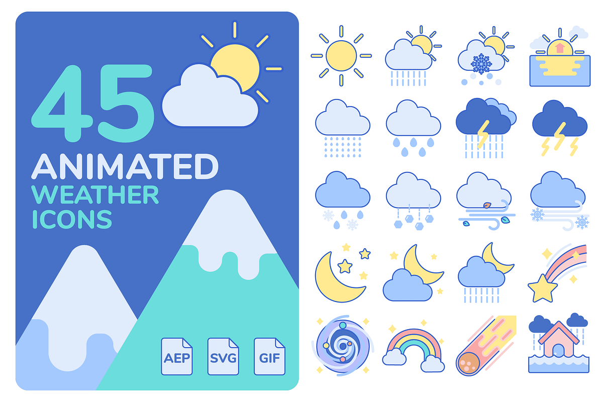 Animated Weather Icons, an Icon by Flat Icons