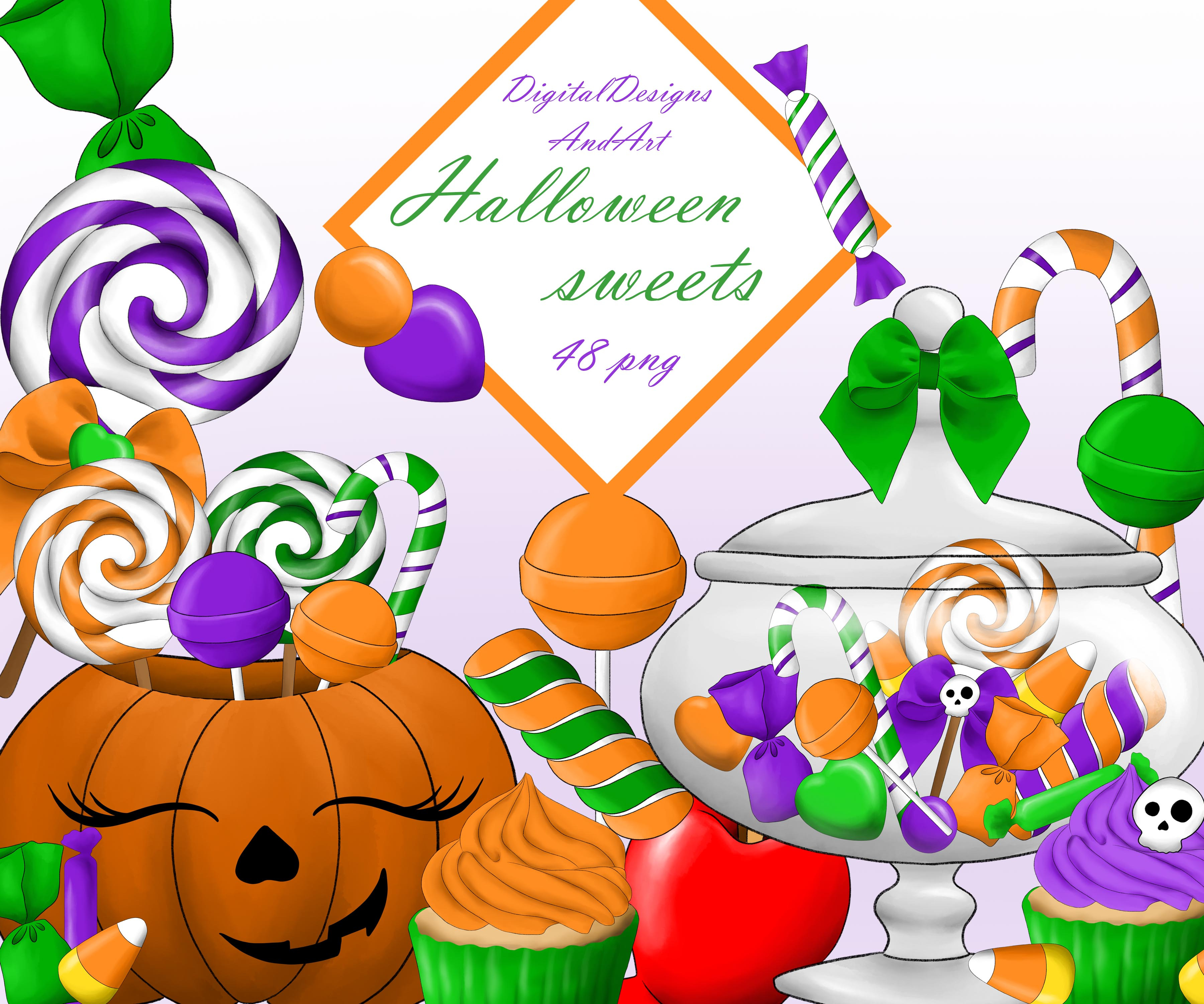 Halloween candy clipart, an Illustration by DarinaDigital | Creative Market