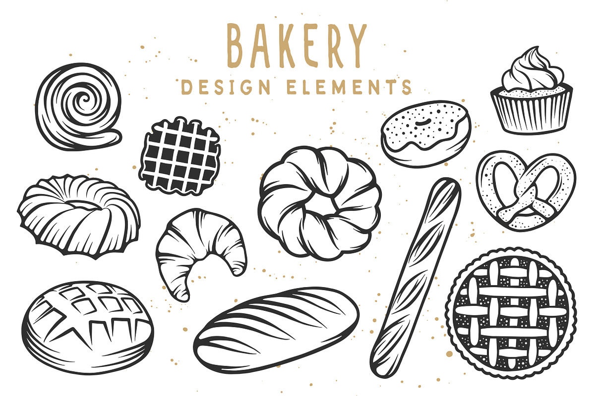 Bakery Logo, Pattern, Template Set, a Branding & Logo Template by Akimo Mia