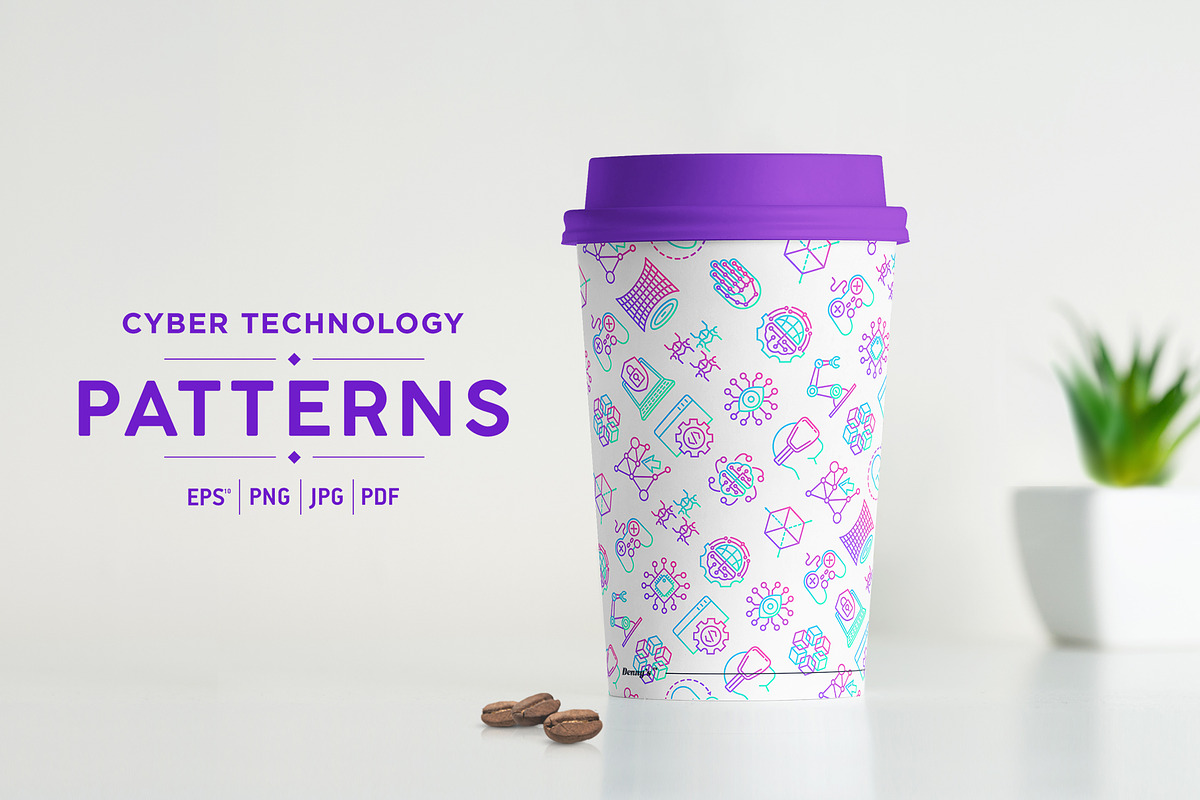 Cyber Technology Patterns Collection, a Pattern Graphic by Alex Blogoodf