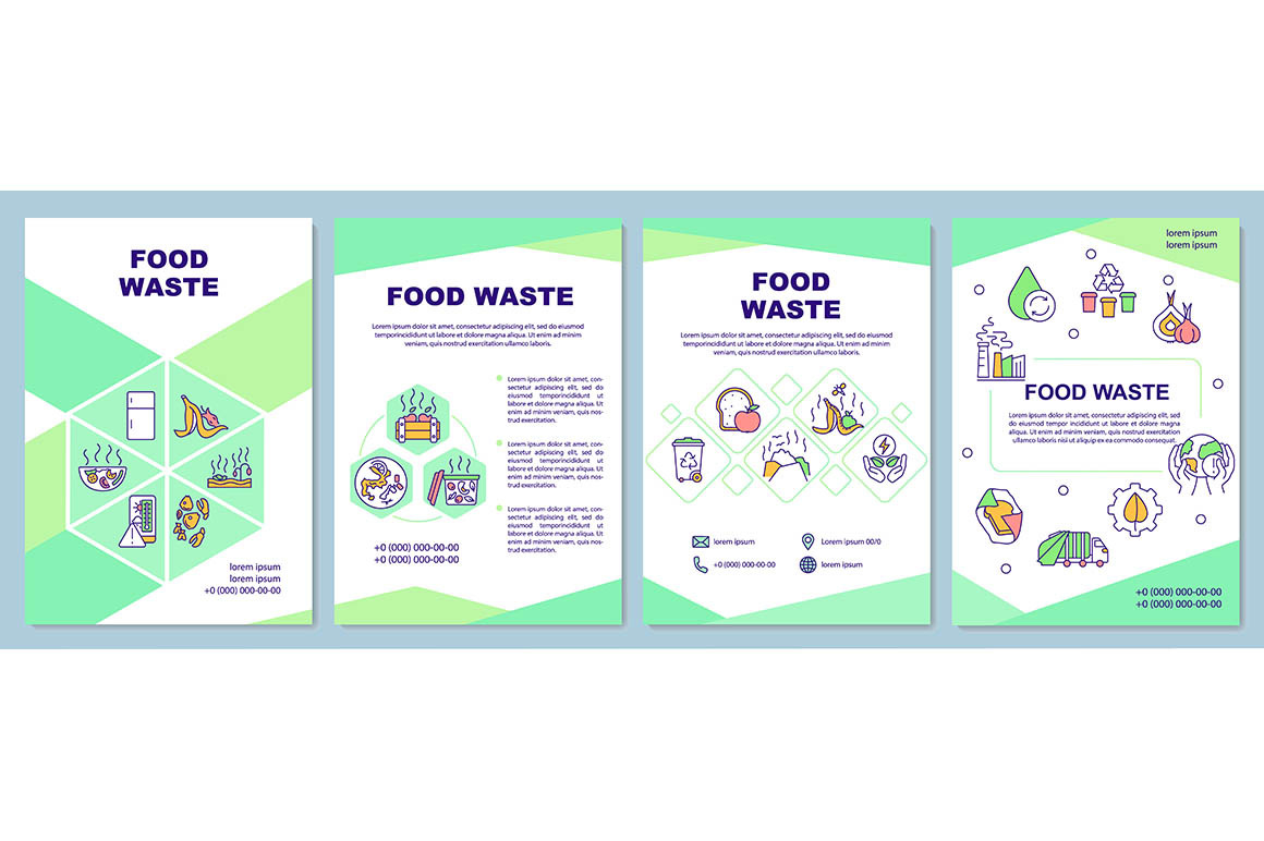 Food waste brochure template, a Brochure Template by IMG visuals icons