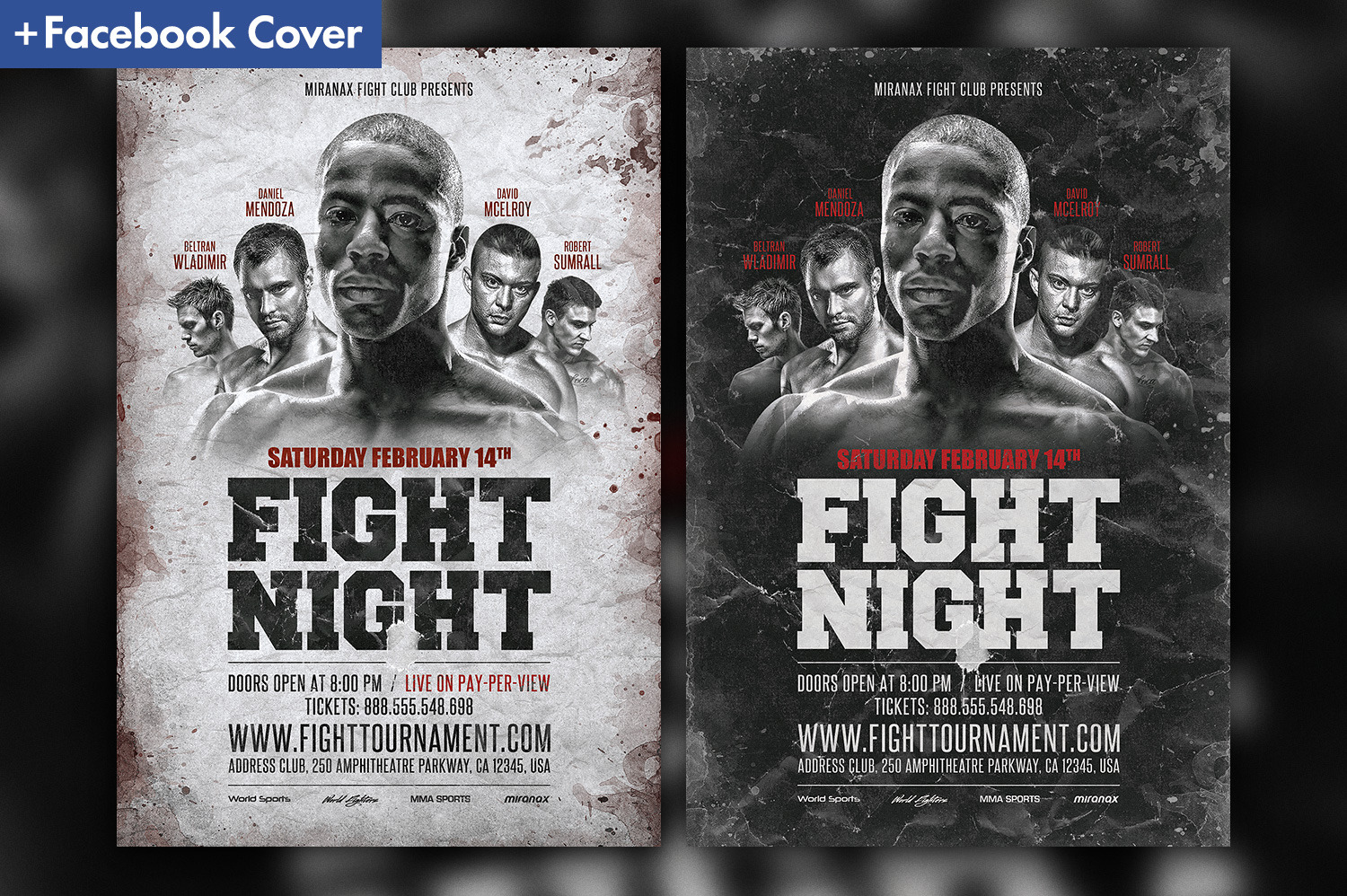 Fight Night Flyer Template, a Flyer Template by Hyperpix Productions